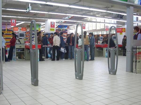 Supermarket Electronic Turnstile Gates Anti Theft Alarm Sensor 58Khz AM ...