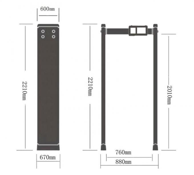 400 Sensitivity 33 Zones Walk Through Security Scanners With PC Network ...