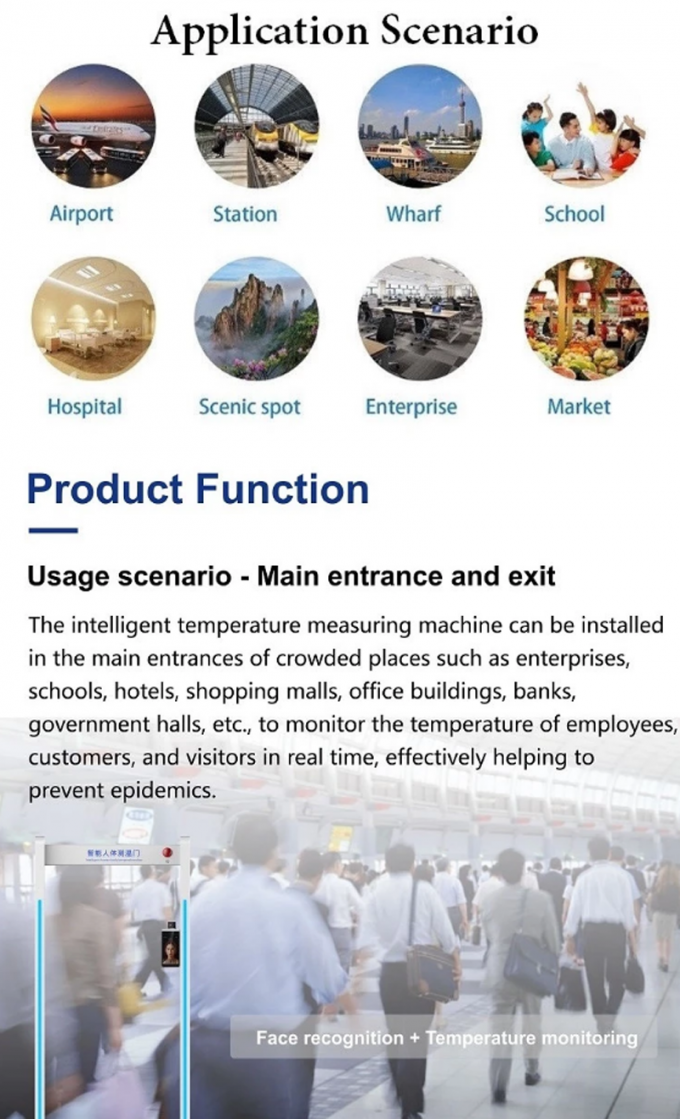 Temperature Measurement Access Control Face Recognition Terminal Detection Lcd Display