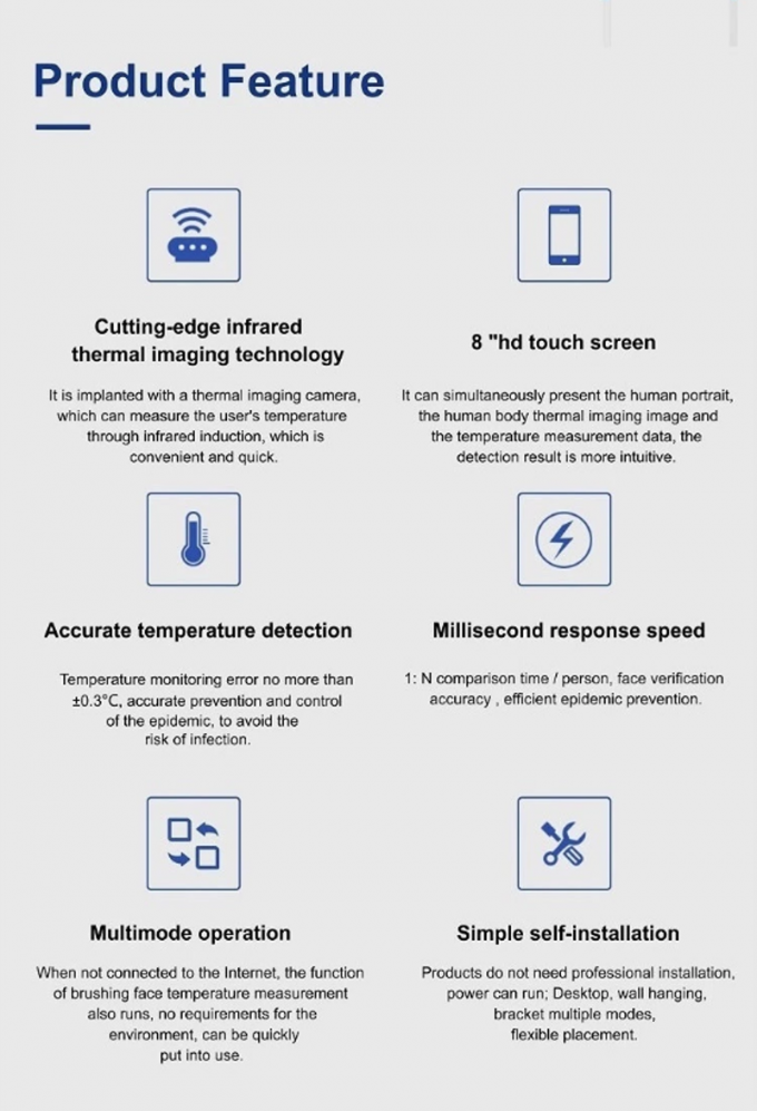 Temperature Measurement Access Control Face Recognition Terminal Detection Lcd Display