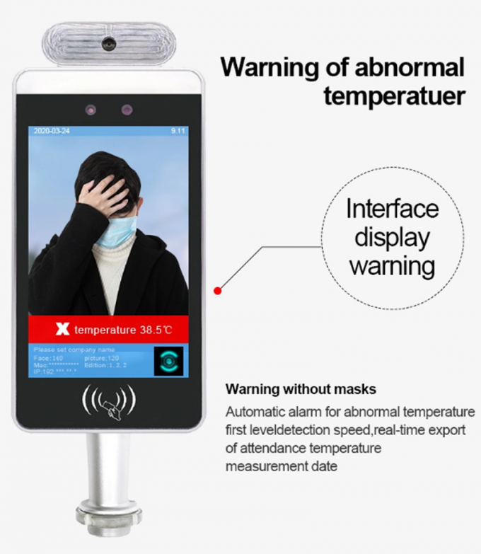 Access Control Walk Through Temperature Scanner Thermometer Biometric ...