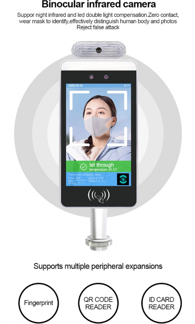 Access Control Walk Through Temperature Scanner Thermometer Biometric ...