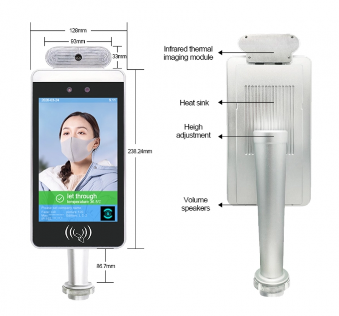 Access Control Walk Through Temperature Scanner Thermometer Biometric ...