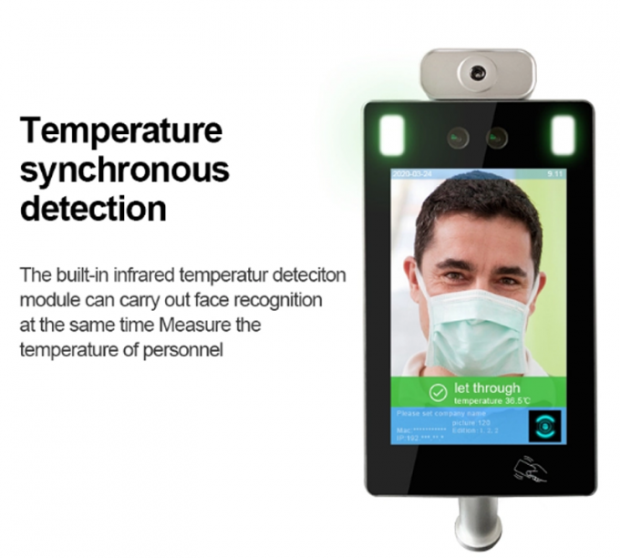 8 Inch Walk Through Temperature Scanner Time Attendance Access Control ...